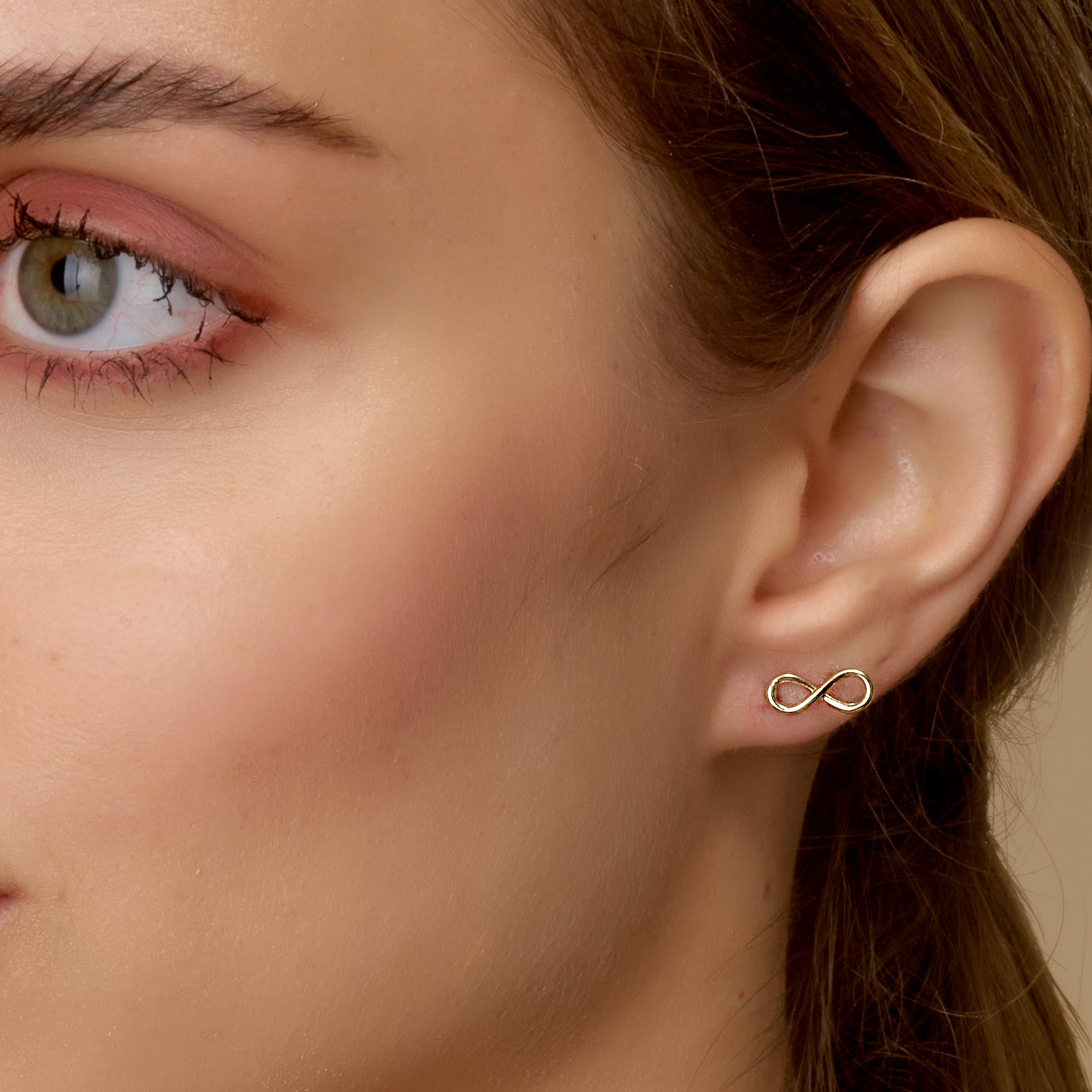 14K GOLD INFINITY STUD EARRINGS – Pori Jewelry